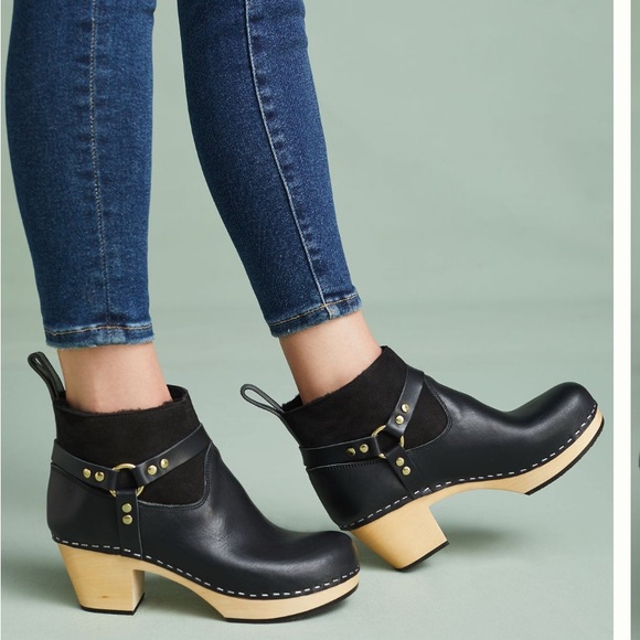 Swedish Hasbeens | Shoes | Swedish Hasbeens Rivet Mules Clog Booties ...